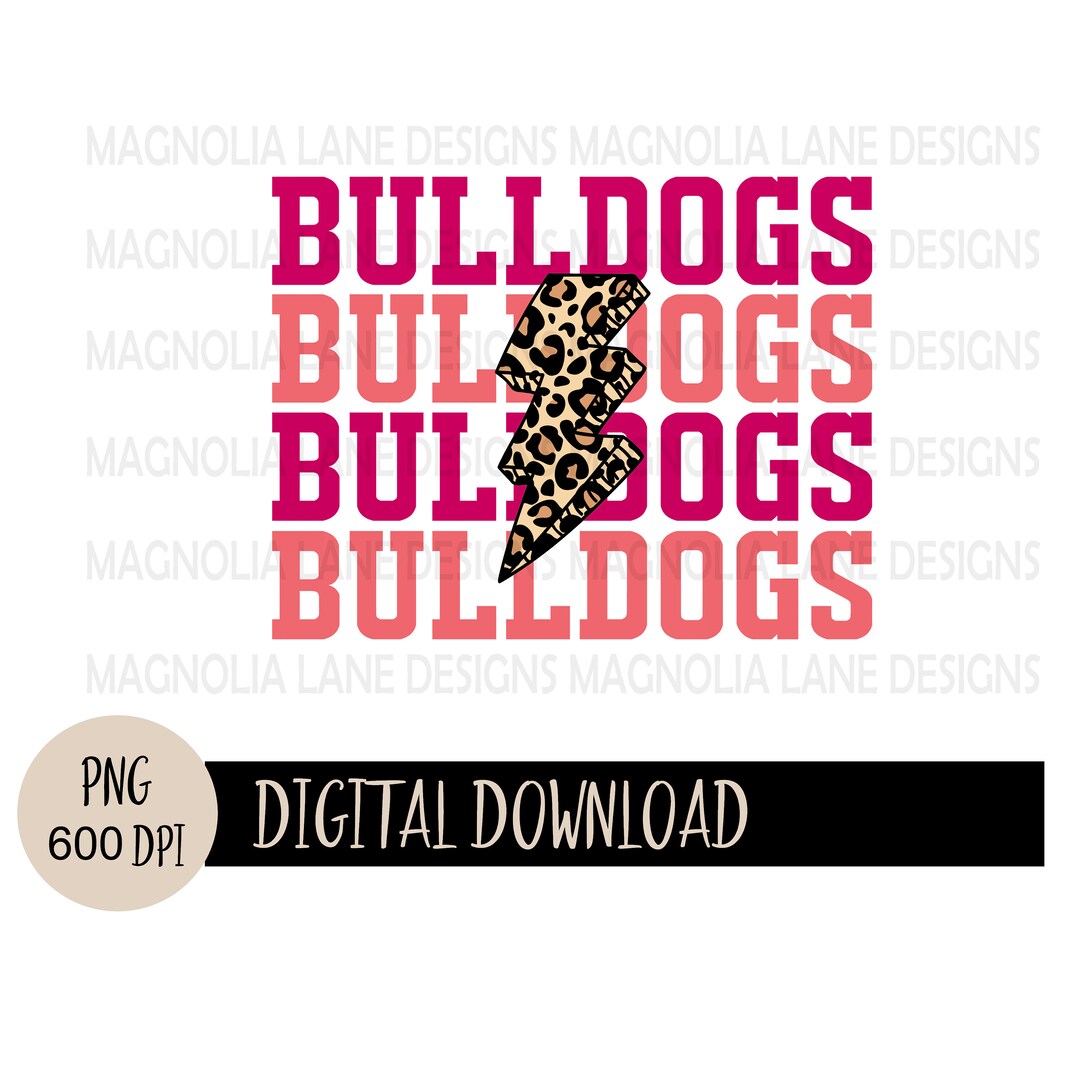 PINK OUT Bulldogs PNG, Cheetah Print, School Spirit, Mascot, Pink Out ...