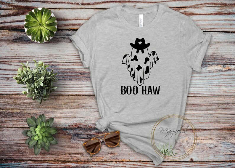 BOO HAW Ghost SVG Cow Print Ghost Halloween Western Svg - Etsy