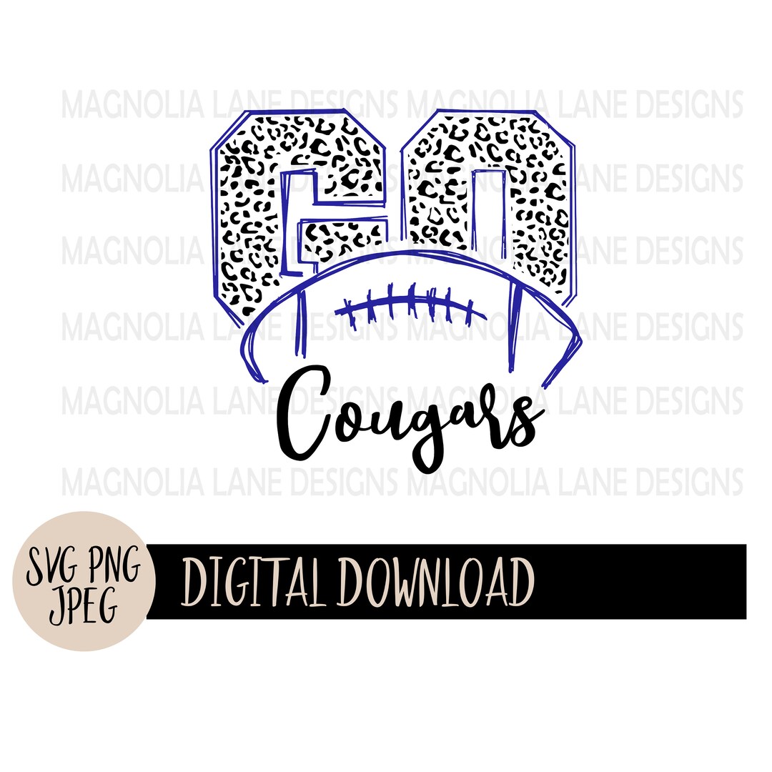 GO COUGARS SVG, Football, Team Sports, Cheetah Print, School Mascot ...