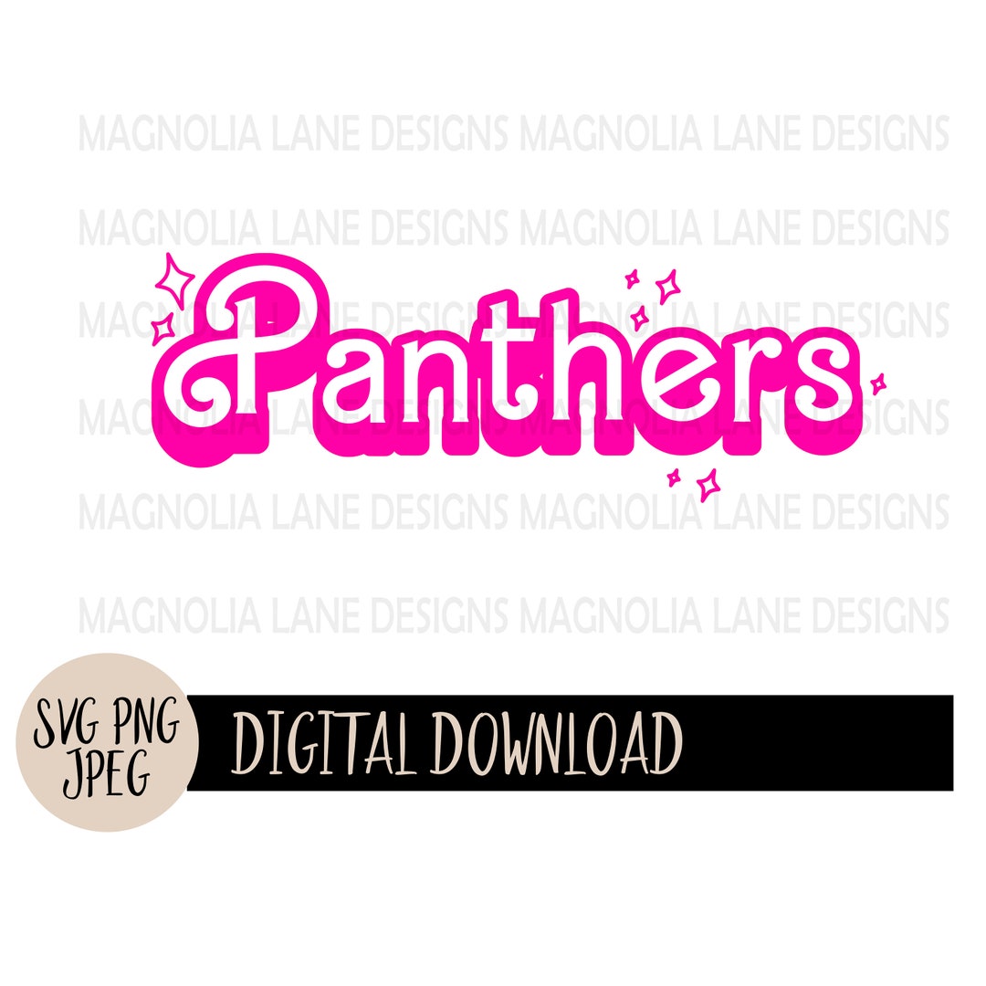 Pink Out Panthers Retro Mascot SVG School Mascot Pink Out Football Game ...