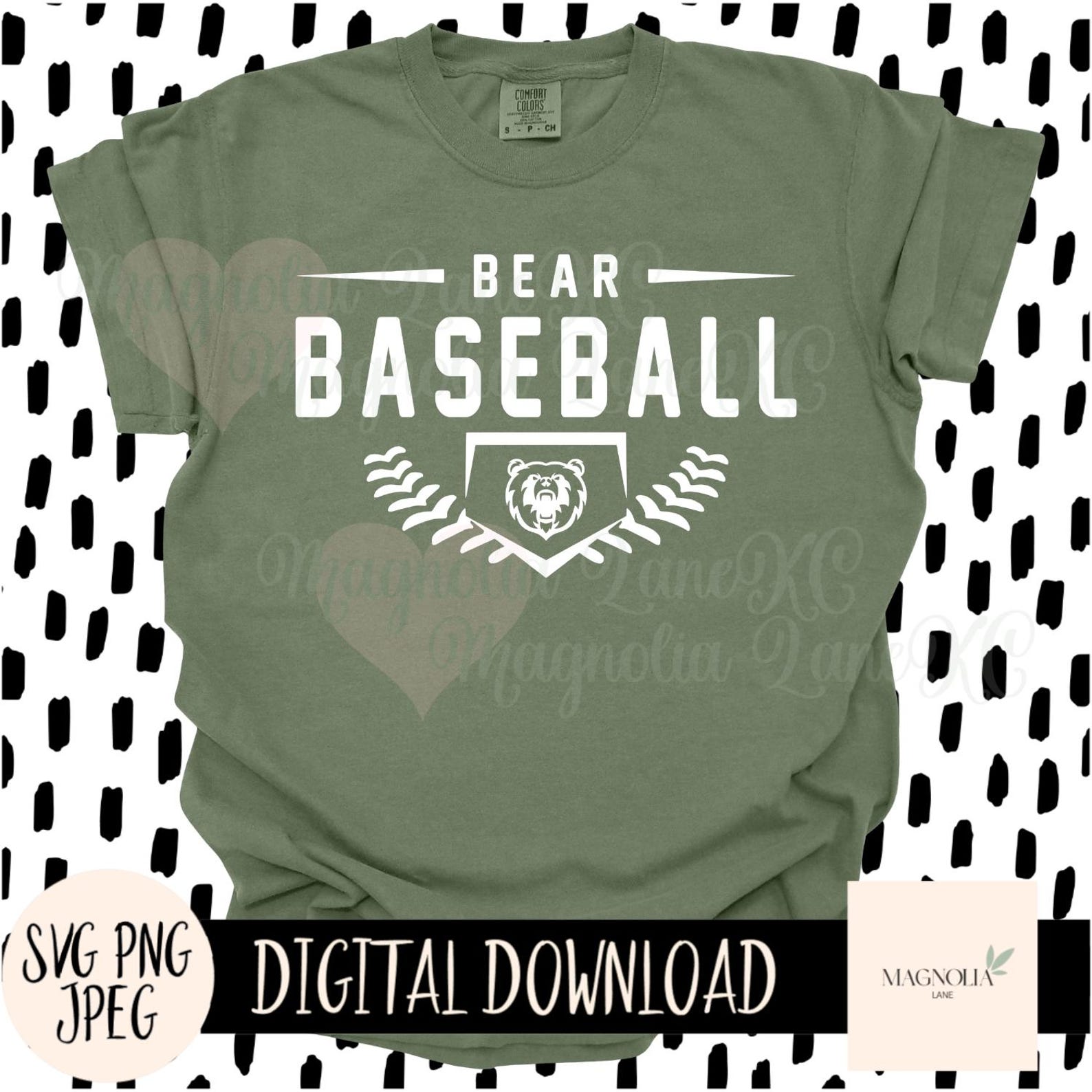 Bear Baseball Svg School Mascot Baseball Bears Baseball Mom Baseball ...