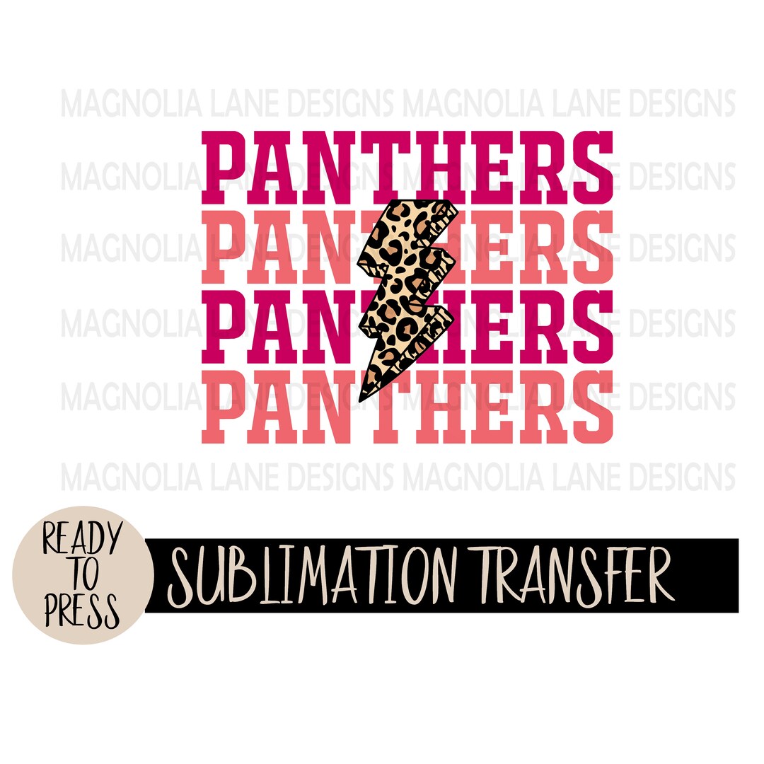 PINK OUT PANTHERS Mascot Ready to Press Sublimation Heat Transfer ...