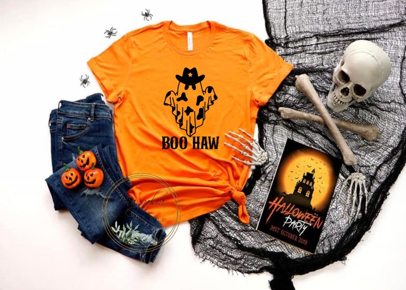 BOO HAW Ghost SVG Cow Print Ghost Halloween Western Svg - Etsy