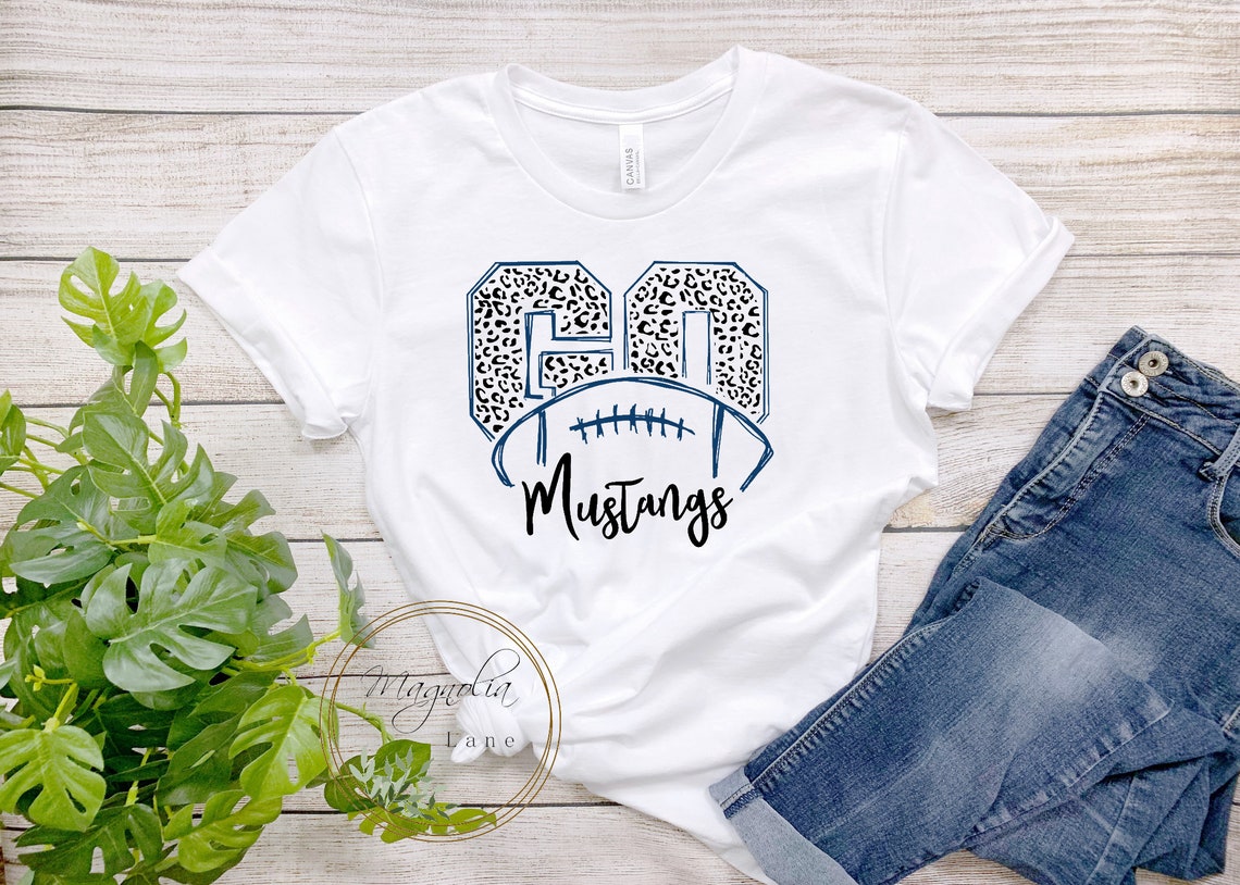 GO MUSTANGS SVG Football Team Sports Cheetah Print School - Etsy