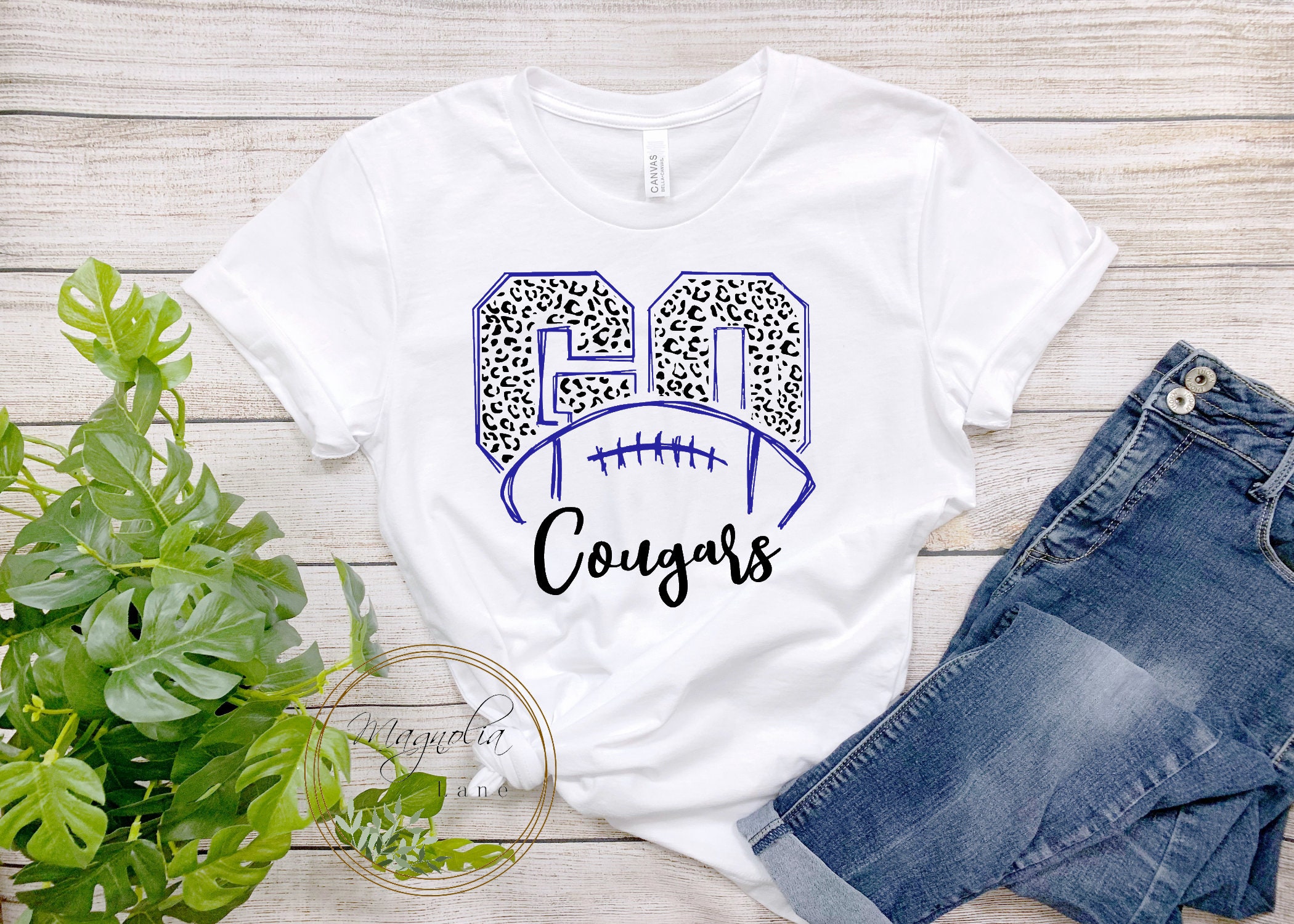 GO COUGARS SVG Football Team Sports Cheetah Print School - Etsy