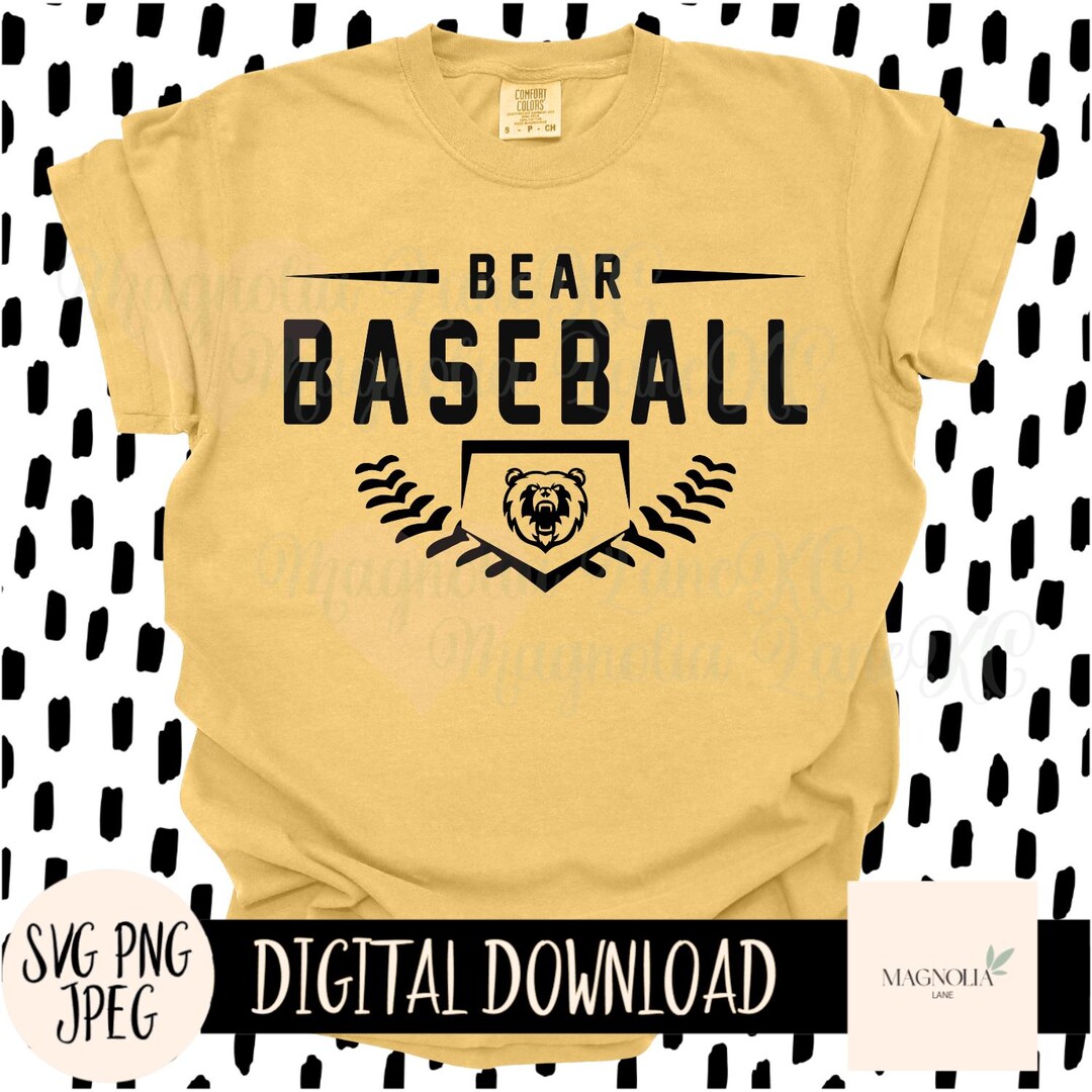 Bear Baseball Svg School Mascot Baseball Bears Baseball Mom Baseball ...