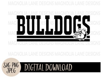 Bulldogs Paw Print School Mascot Name Svg PNG INSTANT DOWNLOAD Print ...