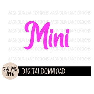 MINI SVG, Neon Pink, Inspired, Svg, Png, Jpeg, Cut File, Sublimation - Etsy