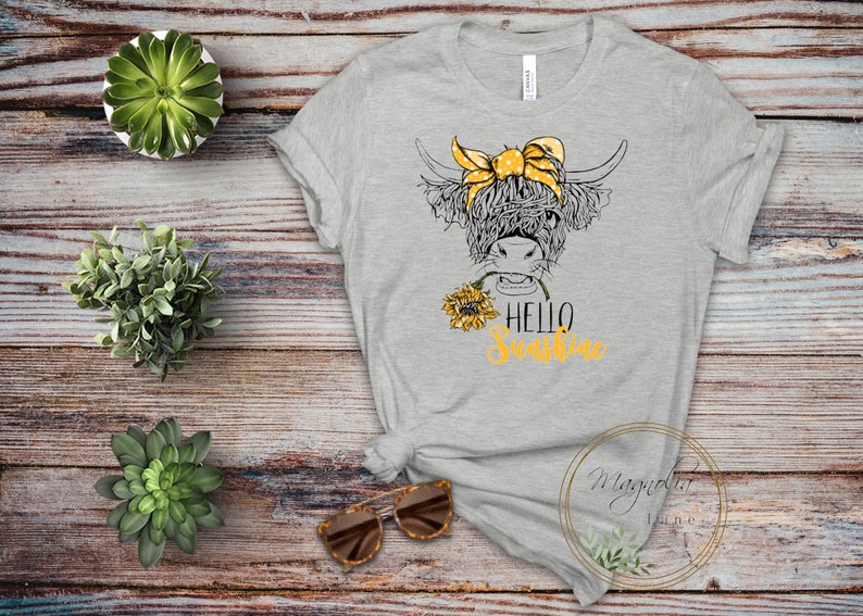 Hello Sunshine PNG Cow Head Png Sunflower Png Sublimation | Etsy
