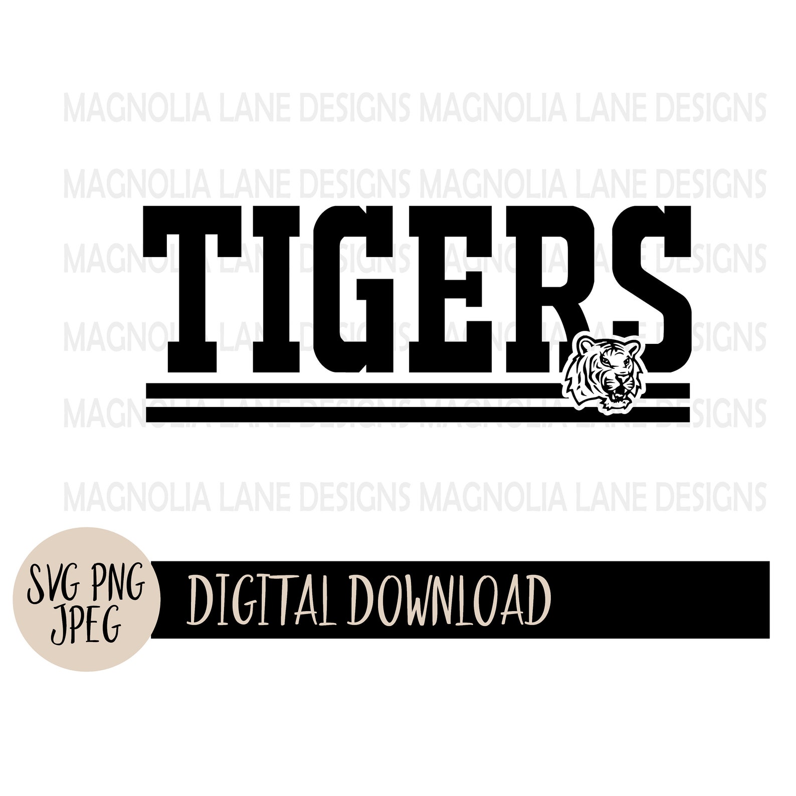 TIGERS SVG School Mascot Svg Jpeg Png Cut File - Etsy