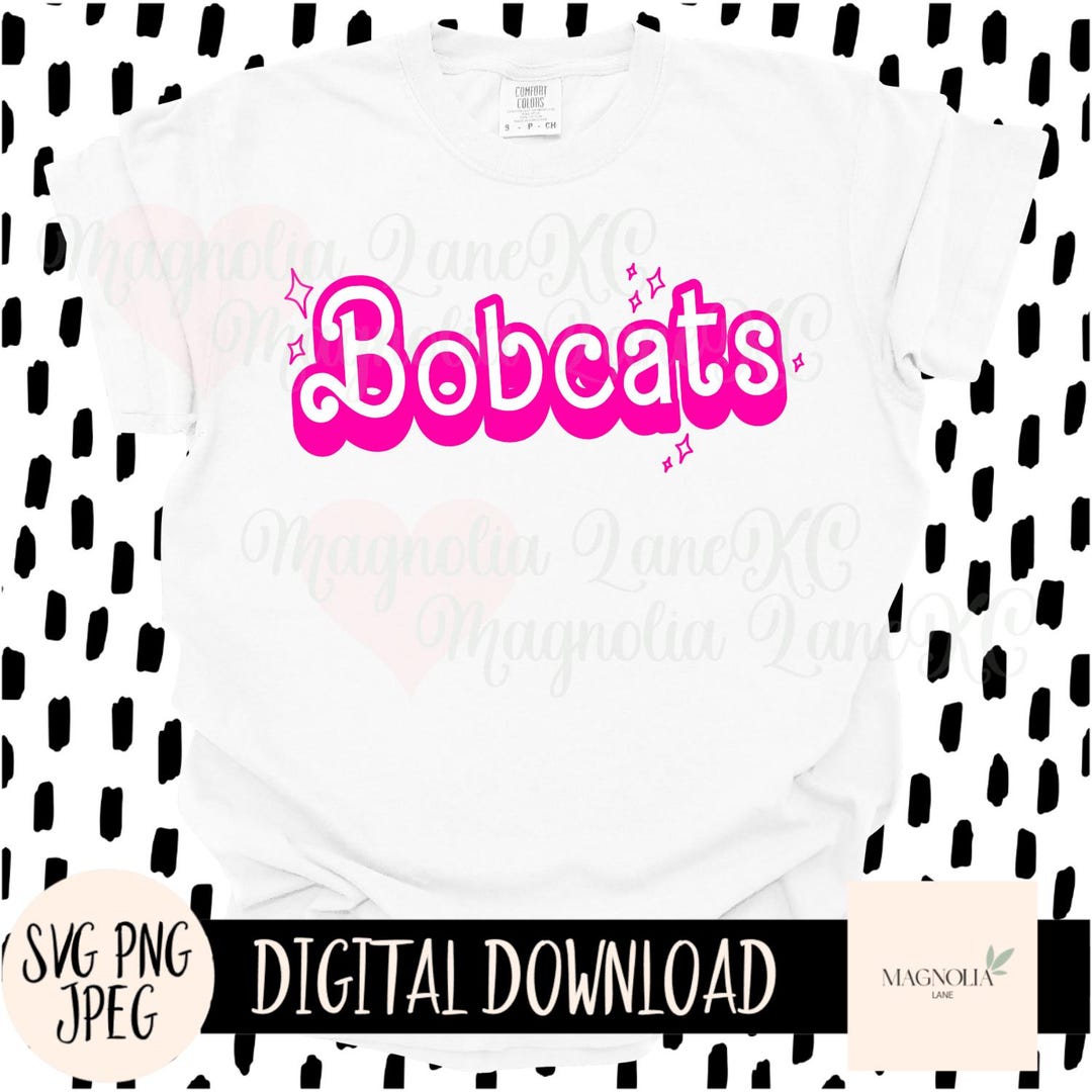 Pink Out Bobcats Retro Mascot SVG School Mascot Pink Out Football Game ...
