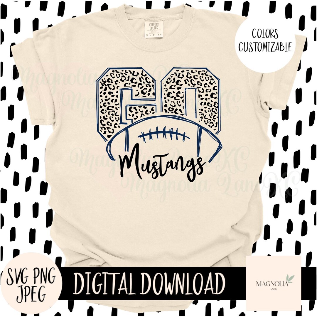 GO MUSTANGS SVG, Football, Team Sports, Cheetah Print, School Mascot ...