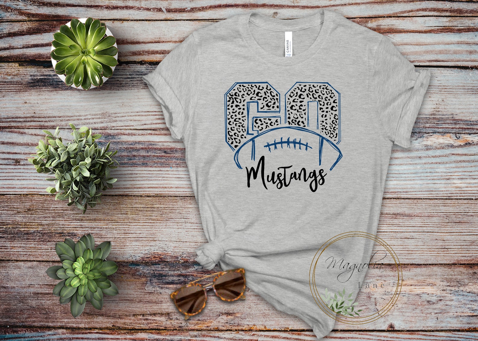 GO MUSTANGS SVG Football Team Sports Cheetah Print School - Etsy