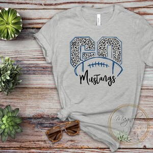 GO MUSTANGS SVG Football Team Sports Cheetah Print School - Etsy