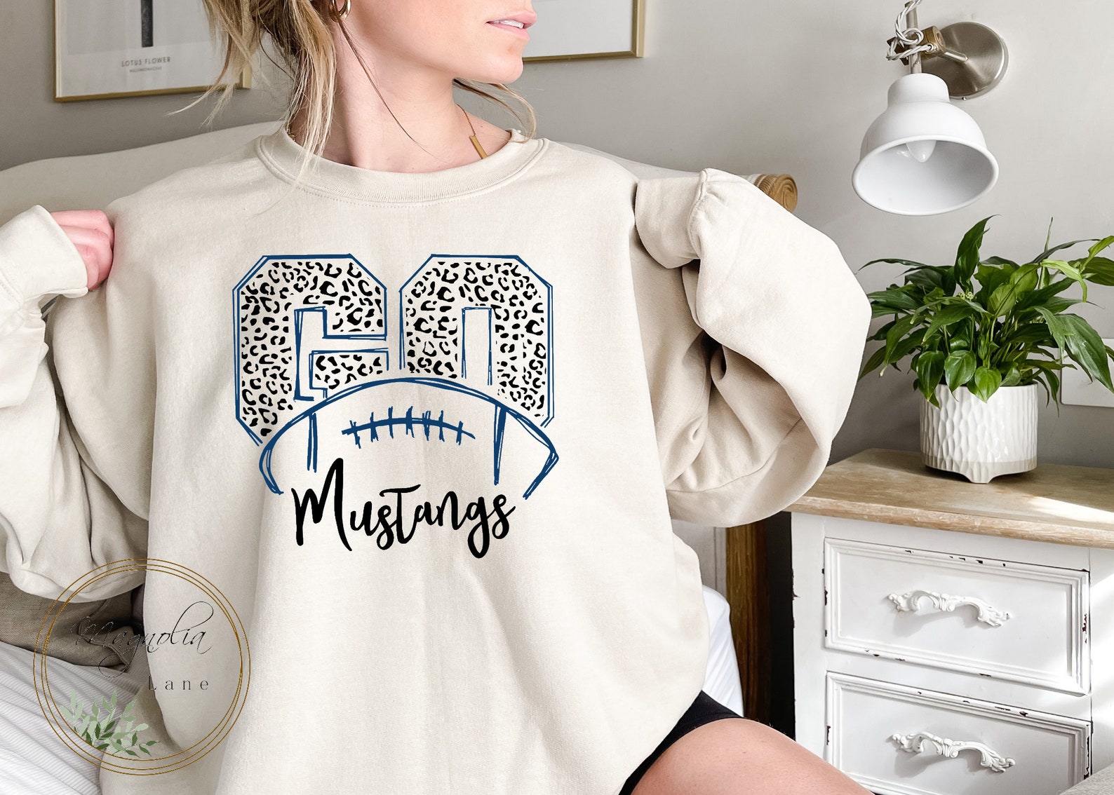 GO MUSTANGS SVG Football Team Sports Cheetah Print School - Etsy