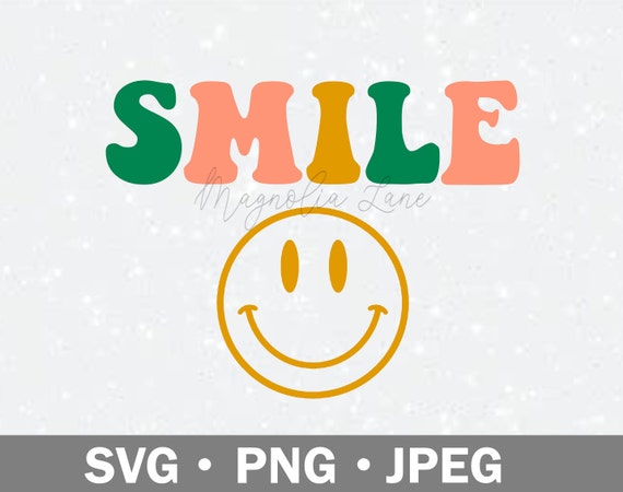 Retro Smile SVG Smiley Face Svg Png Jpeg Cut File | Etsy UK