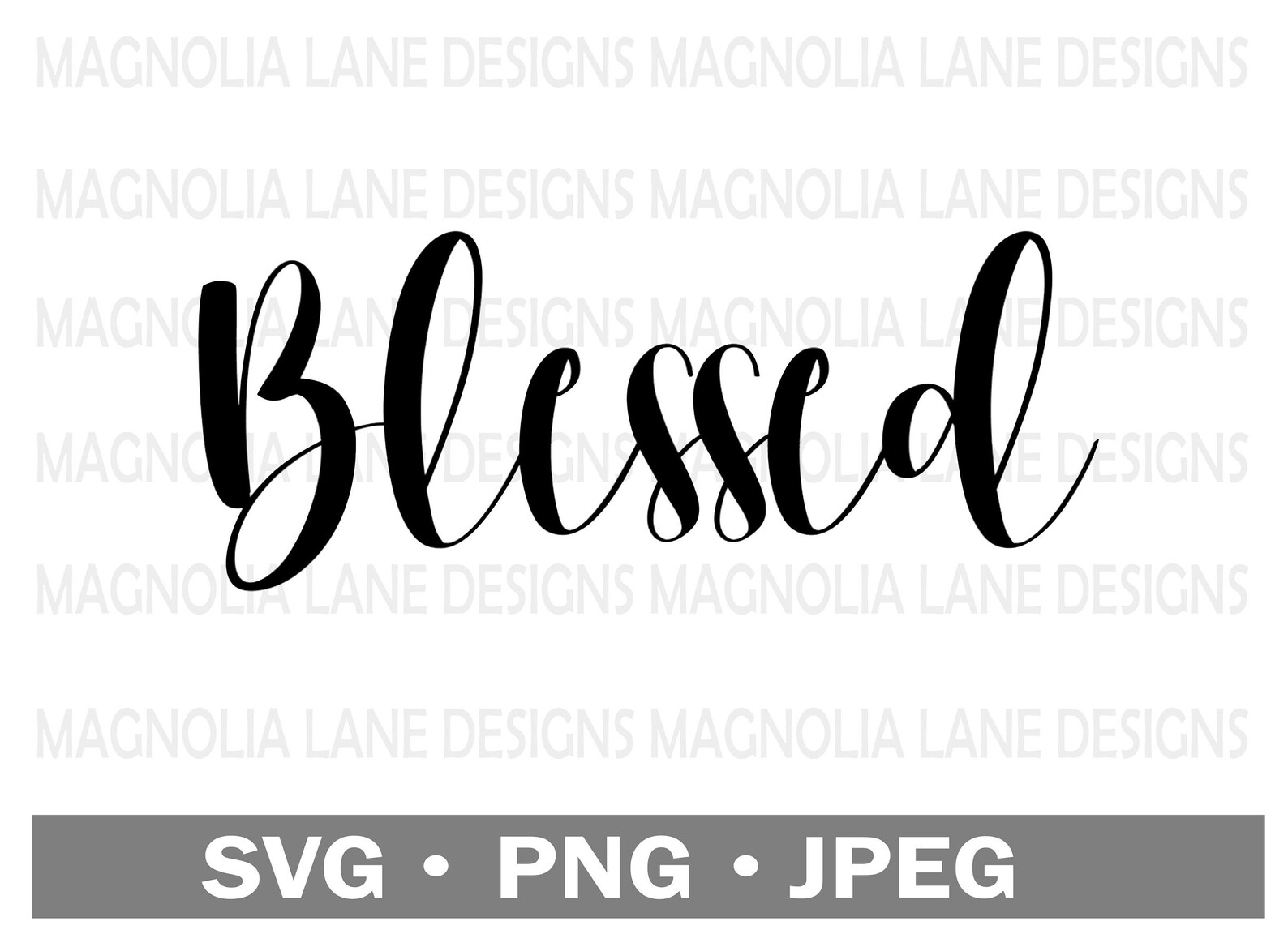 Blessed SVG Png Jpeg Cut File Sublimation Cursive | Etsy