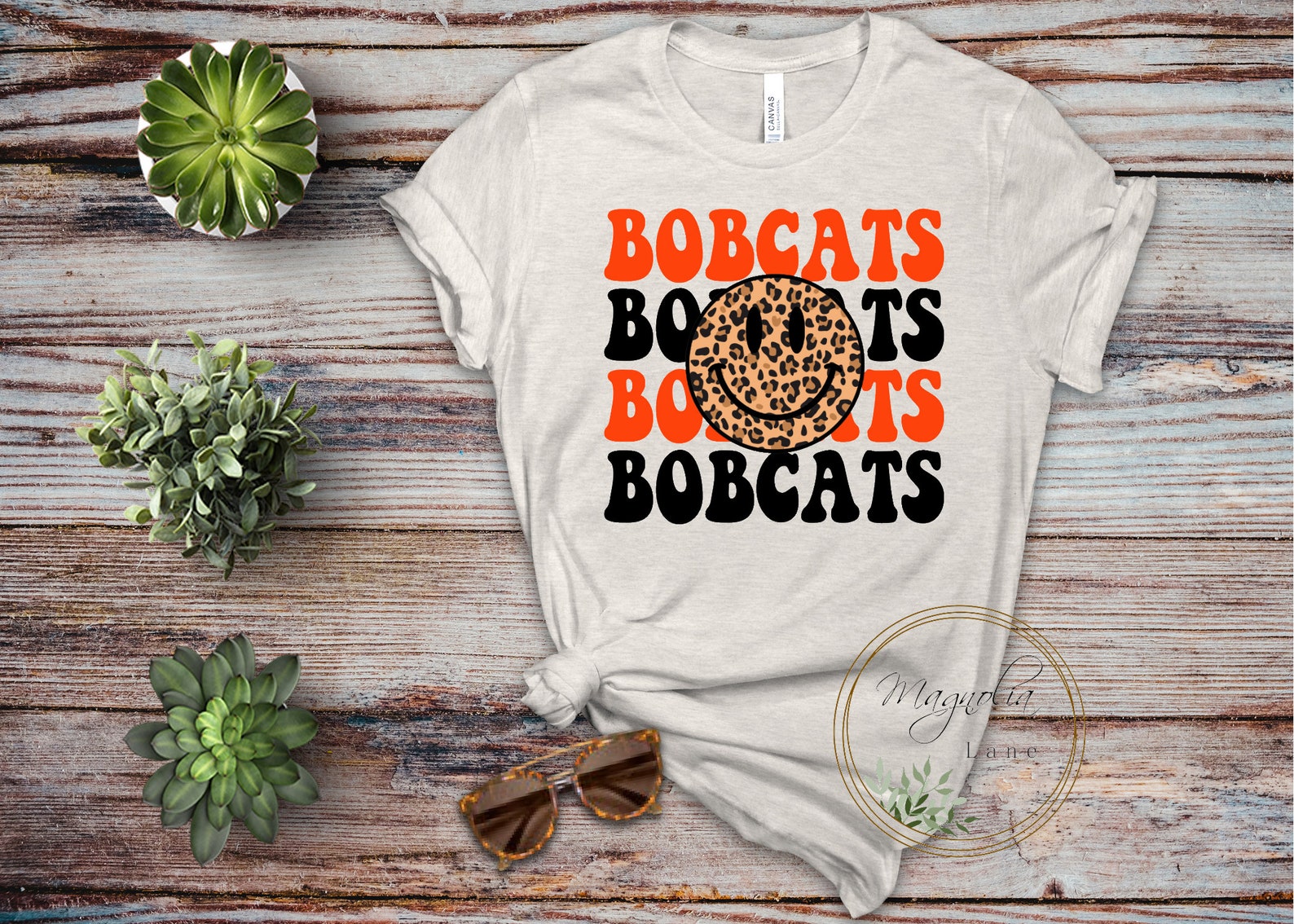 BOBCATS MASCOT PNG Cheetah Print School Spirit Happy Face - Etsy