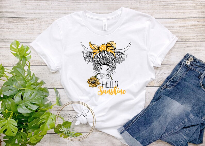 Hello Sunshine PNG Cow Head Png Sunflower Png Sublimation - Etsy