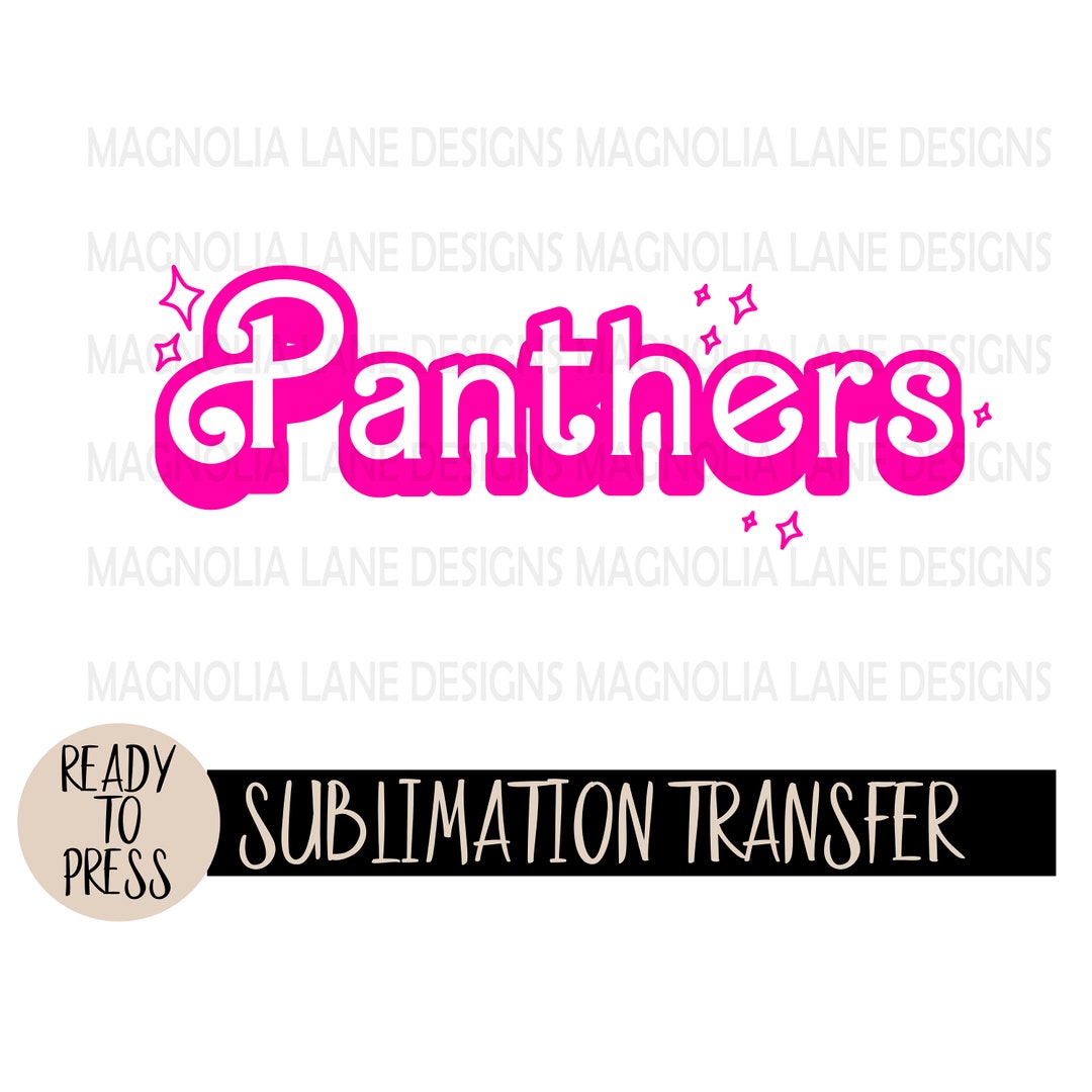 PINK OUT PANTHERS Retro Mascot Ready to Press Sublimation Heat Transfer ...