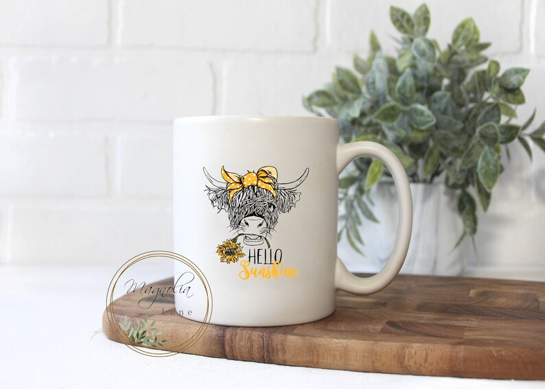 Hello Sunshine PNG Cow Head Png Sunflower Png Sublimation | Etsy