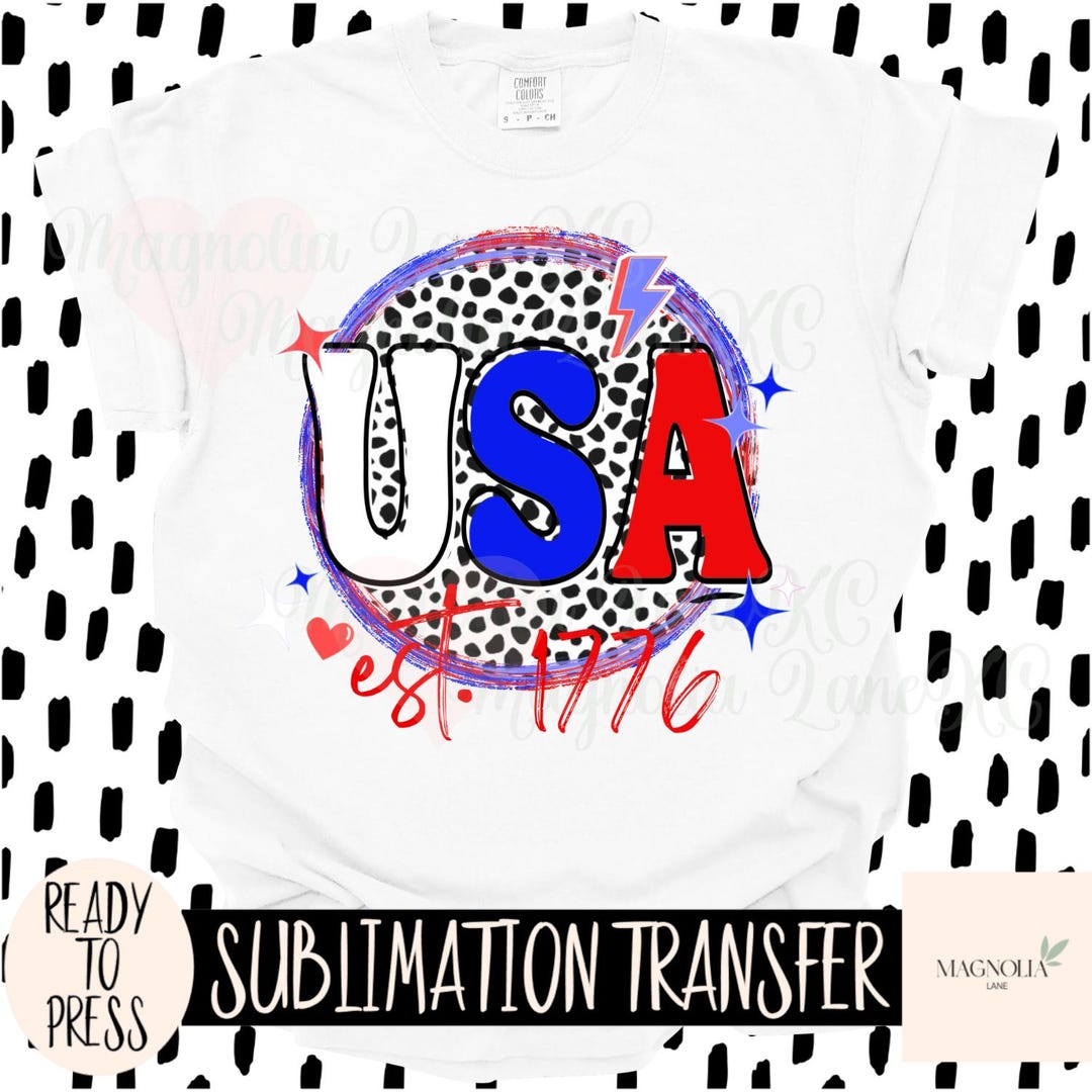 USA DALMATION Print Ready to Press Sublimation Heat Transfer, 4th of ...