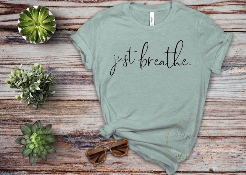 Just Breathe SVG Quote Cursive Svg Png Jpeg Cute File - Etsy
