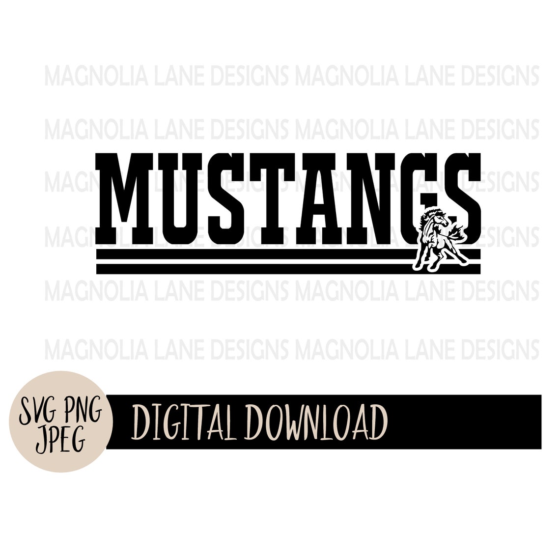 MUSTANGS SVG School Mascot Svg Jpeg Png Cut File - Etsy