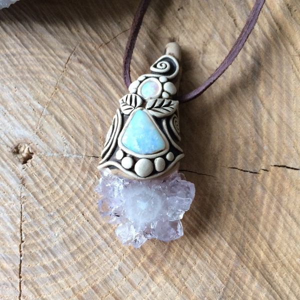Crystal Clay Pendant - Etsy