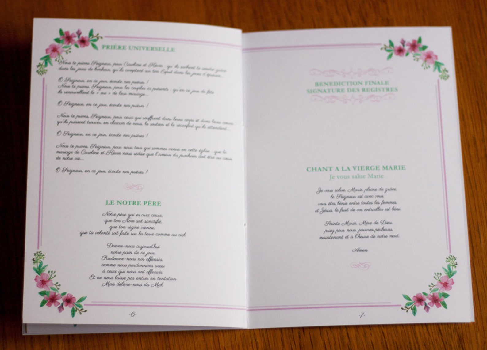 Livret de messe fleurs à l'aquarelle pour cérémonie de | Etsy