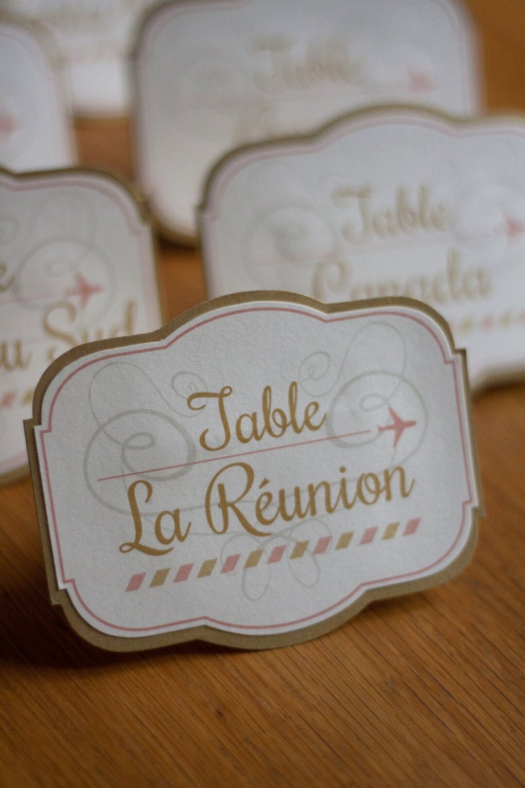 Table Marker Etiquette as an Invitation to Travel for a Wedding Dinner ...