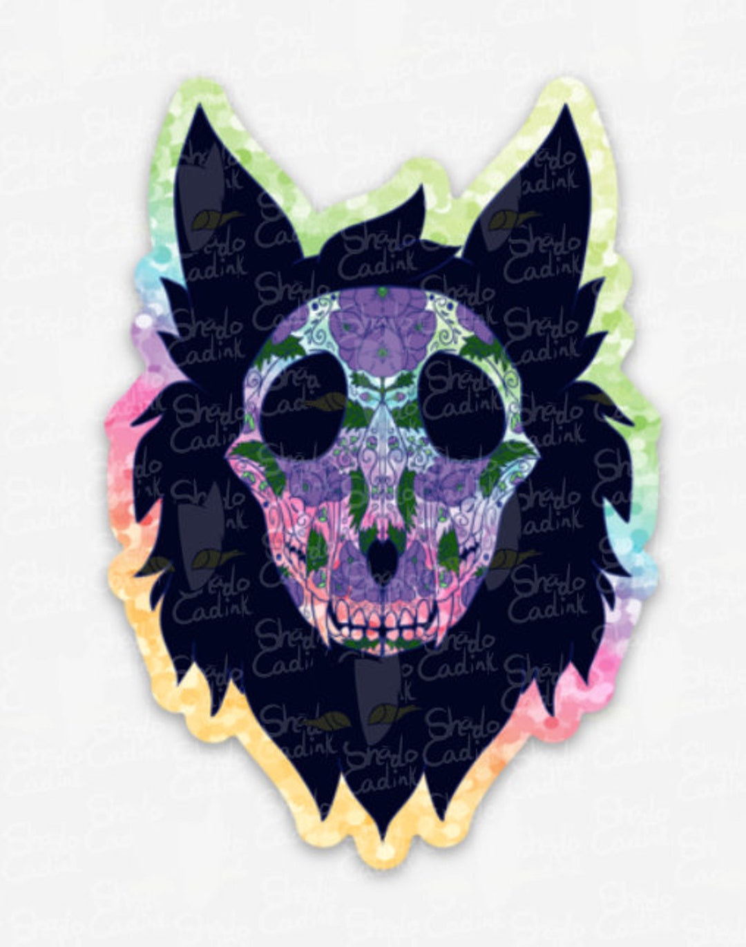 Mal0 SCP 1471 Wolfsbane Sugar Skull Glitter Sticker 2.11 X 3 - Etsy