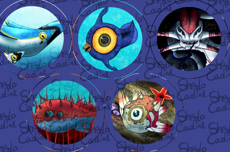 Subnautica Fauna Pin Set One Inch Button Pins or Magnets | Etsy