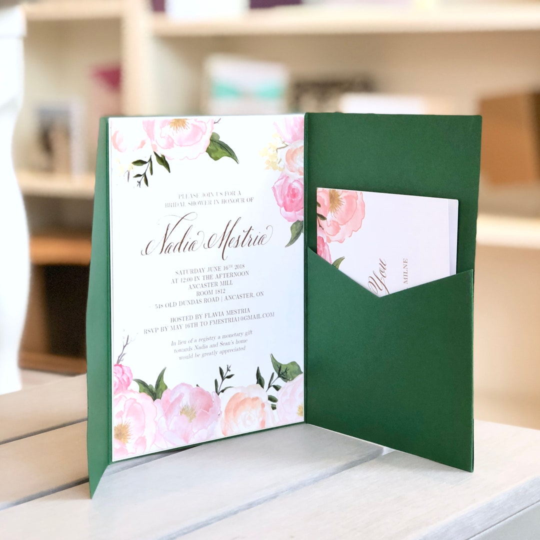 Right Sided Pocketfold Card for Wedding Invitations, 5.25 X 7.25 ...