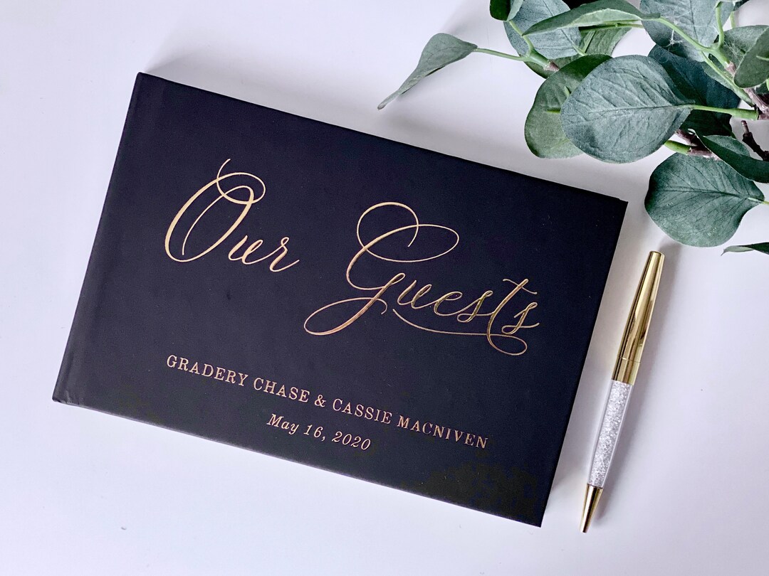 Custom Our Guests Black and Gold Wedding Guest Book Instax - Etsy