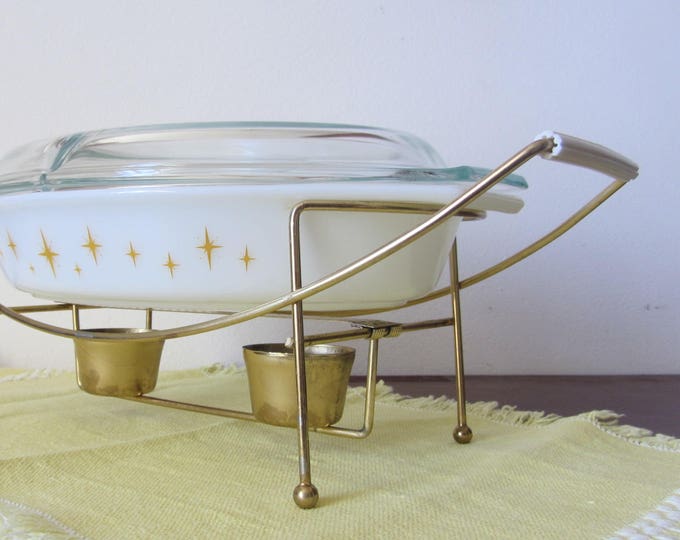 PYREX 963, "constellation" - Milk Glass Divided Casserole Dish With ...