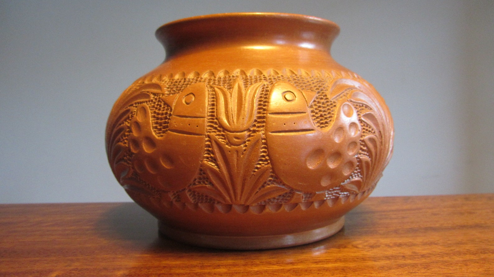 Round Handmade Studio Earthenware Vase Modern Embossed - Etsy