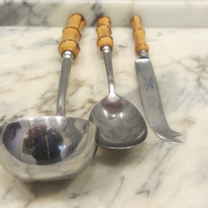 Vintage Tiki Modern Serving Spoon + Soup Ladle + Cheese Knife ...