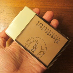 Vintage pocket Index, Model KL-33 White Plastic Mini Phone Index ...