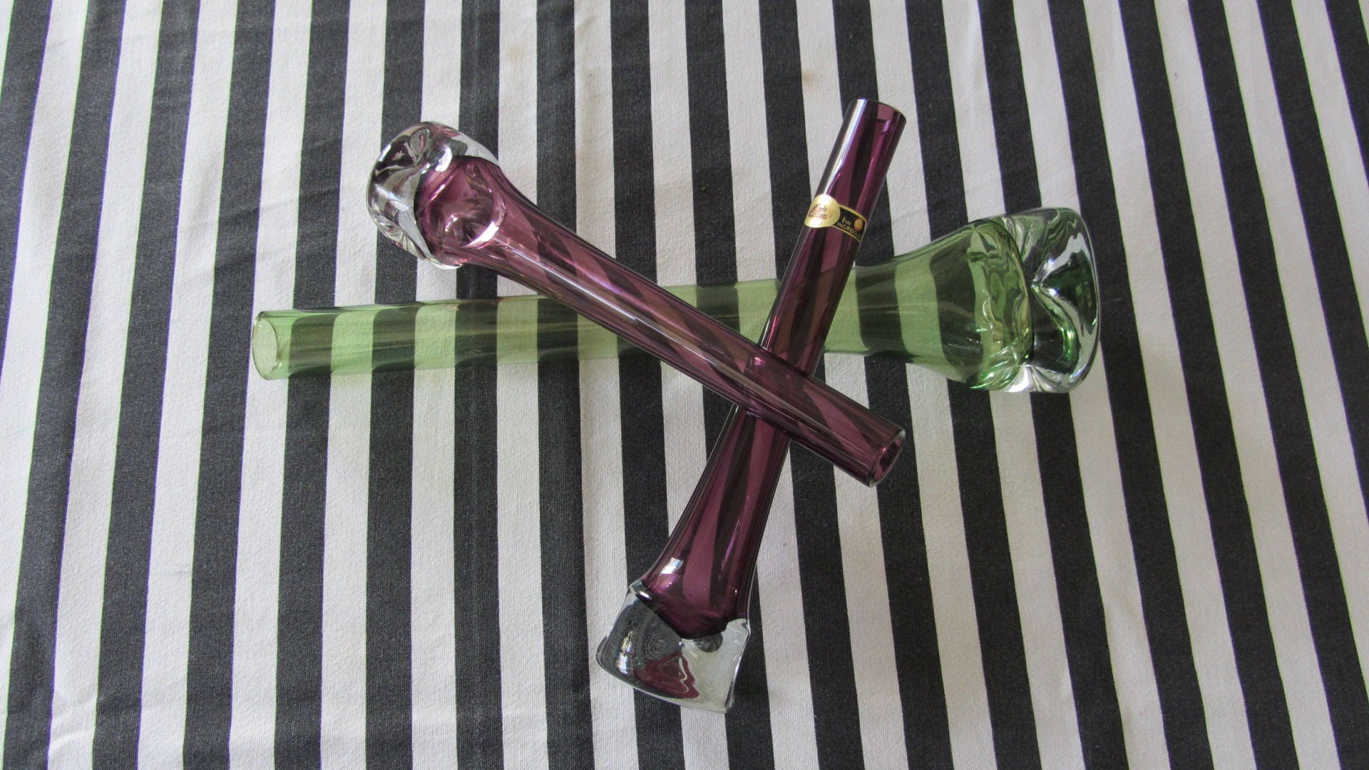 INGRID GLAS Lord Nelson Large and Tall Green Tubular Glass - Etsy