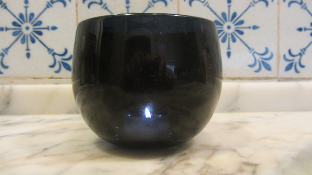 Antique Bristol/dark Cobalt Blue Mouth Blown Glass Finger/rinser Bowl ...