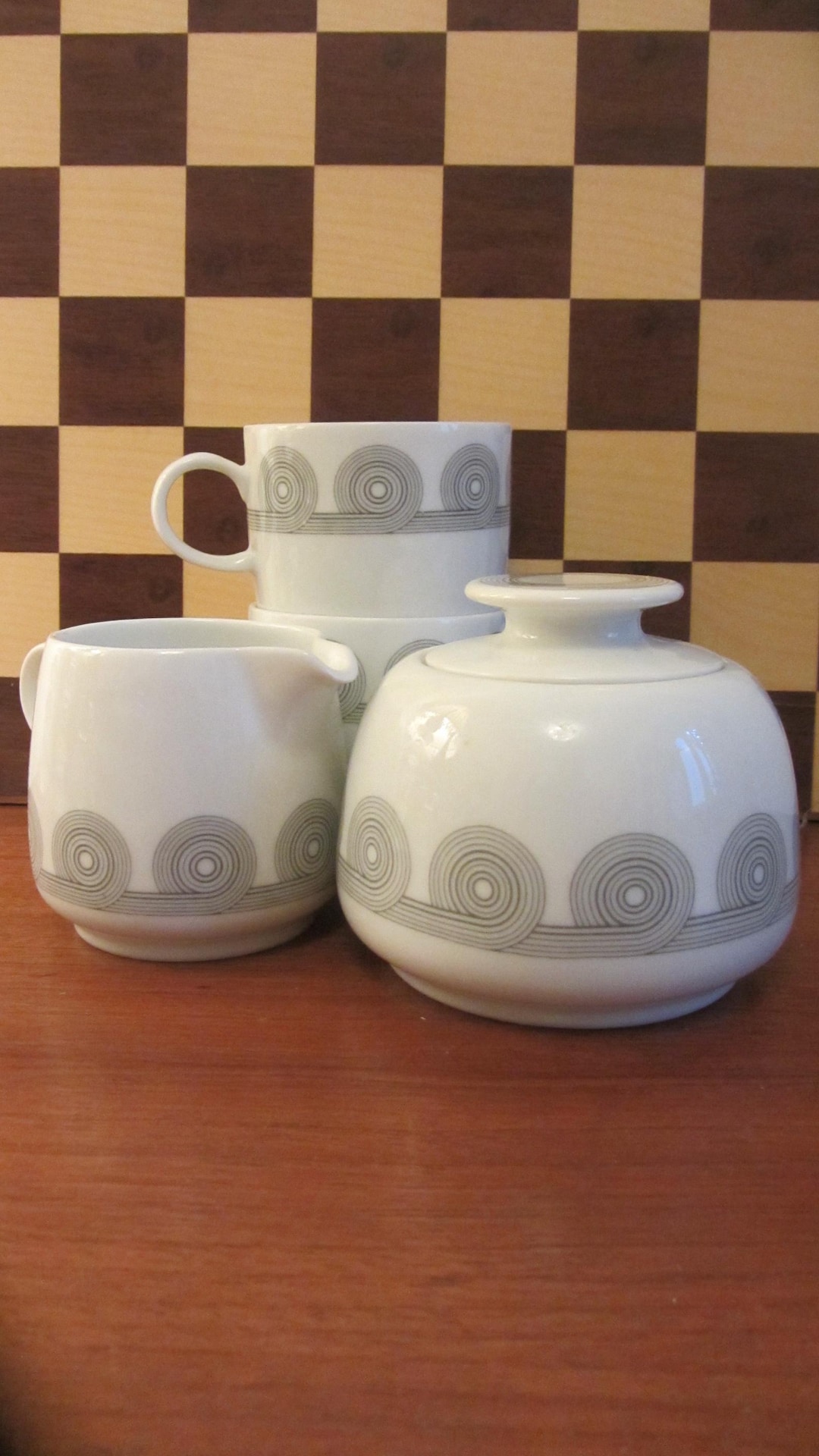 MELITTA - Black "circles" Design Decoration - White Porcelain Sugar ...