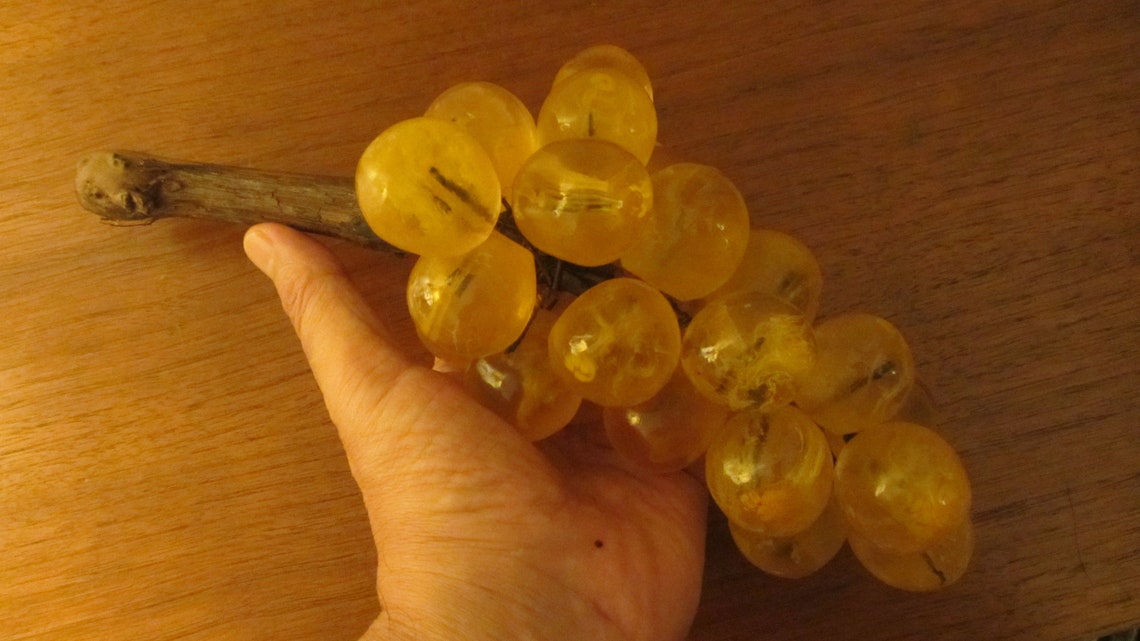 Vintage Amber Colored Lucite/acrylic/resin Bunch/cluster of Large ...