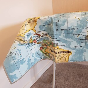 World Map Oilcloth Tablecloth - Etsy