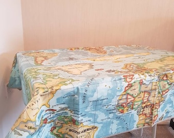 Tablecloth World Map | Etsy