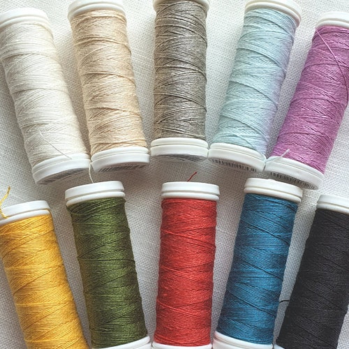 Linen Thread Set 5/10/20 Dark Blue Spools Hand & Machine - Etsy