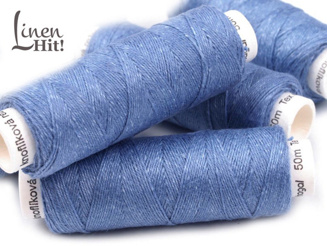 Linen Thread Set 5/10/20 Blue Denim Spools Hand & Machine Quilting ...