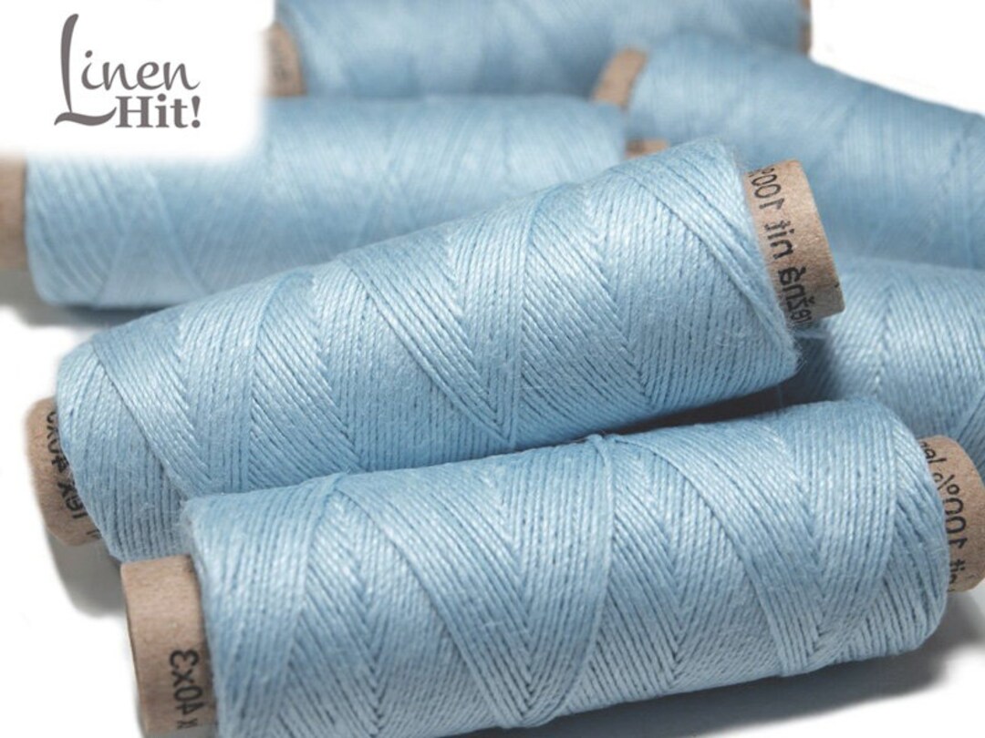 Linen Thread Spools 1/5/10/20 Baby Blue Spools Hand & Machine Quilting ...
