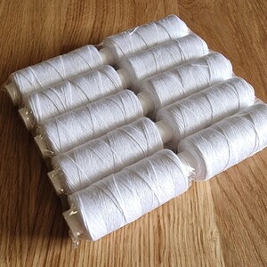 Set of Linen Thread 1/5/10 White Spools X 100 Meters Czech Linen ...