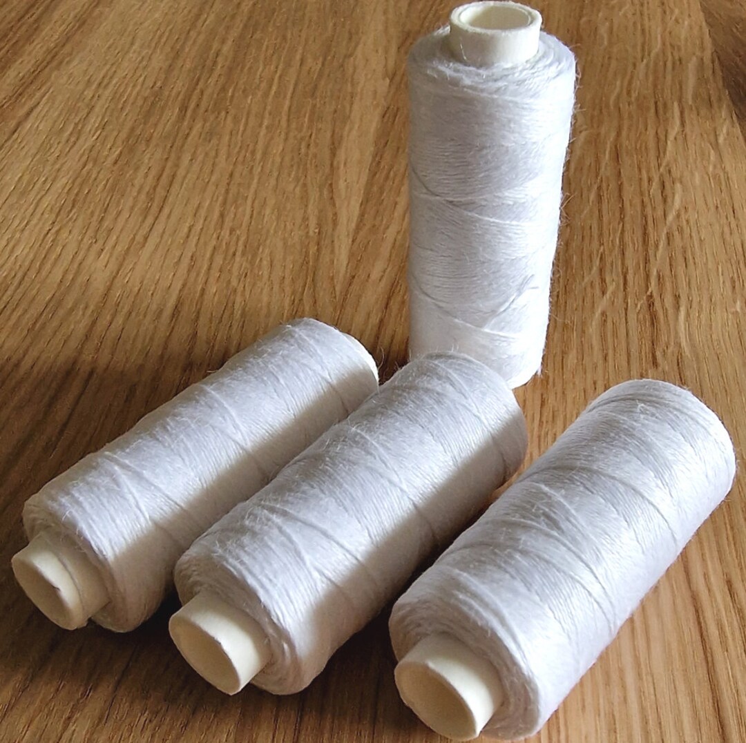 Set of Linen Thread 1/5/10 White Spools X 100 Meters Czech - Etsy